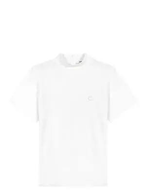 Maje Embroidered Mock Neck Top - White