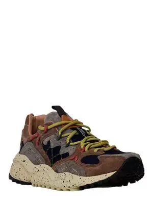 FLOWER MOUNTAIN Yamabushi Suede-panelled Sneakers - Brown