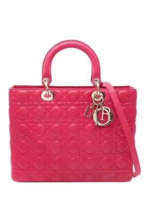 Dior 2010s Lady Dior Cannage Tote Bag Pink