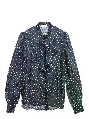 SANDRO Sandro Polka Dot Metallic Stripe Shirt