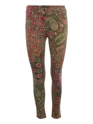 Etro Paisley-print Floral Trousers - Red