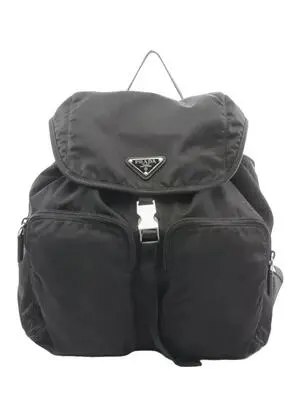 Prada Tessuto Buckle Backpack - Black