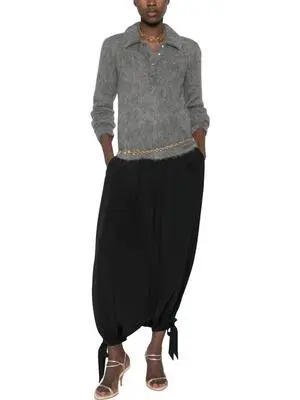 Chloé Chloé Brushed-Knit Polo Sweater Grey