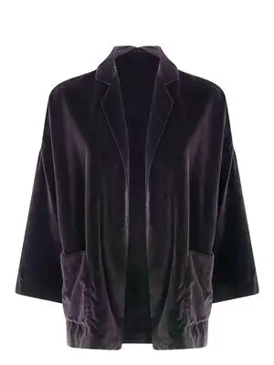 DANIELA GREGIS Velvet-effect Notch-lapel Oversized Jacket