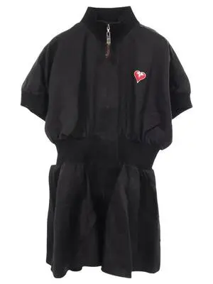 LOUIS VUITTON 2010s Puff-sleeve Zip-up Mini Dress - Black