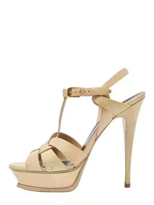 SAINT LAURENT Saint Laurent Patent Leather Platform Sandals