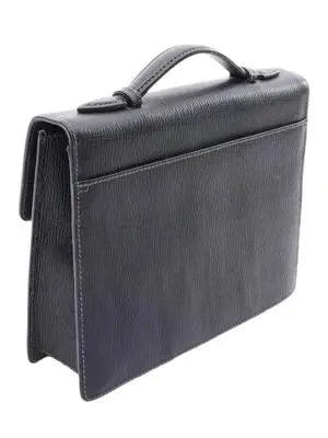 FERRAGAMO Textured Leather Tote Bag - Black