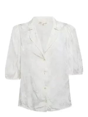 MAJE Maje Leaf Jacquard Puff Sleeve Shirt