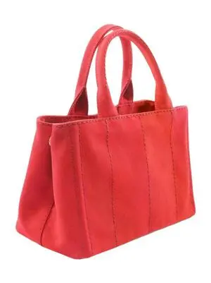 Prada 2010s Canapa Two-way Handbag Red