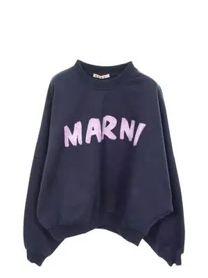 Marni Logo Print Hoodie - Blue