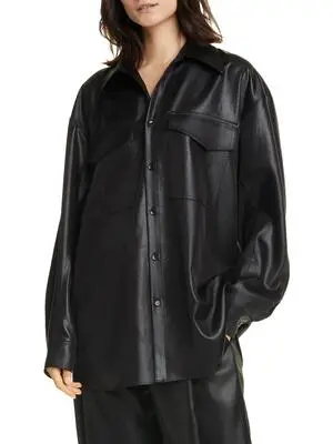Tibi Celia Origami Sleeve Satin Shirt - Black