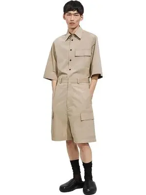 Bottega Veneta Cotton Toile Cargo Shorts - Stucco