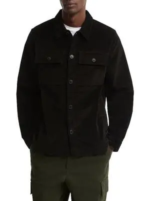 Barbour Tartan Trimmed Corduroy Shirt Jacket - Olive
