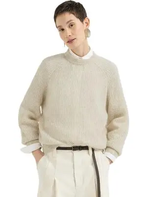 BRUNELLO CUCINELLI Brunello Cucinelli Mohair, Cotton, Wool And Sequined Diamond Rib Sweater
