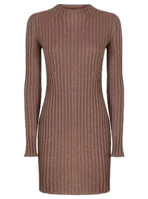 MISSONI Ribbed Viscose Lamé Mini Dress