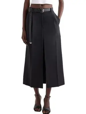 Givenchy Slit Wool & Mohair Pencil Skirt - Black