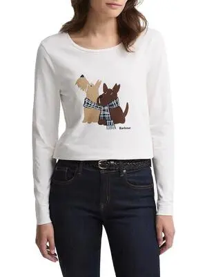 Barbour Lossie Graphic Long Sleeve T-shirt - Cloud