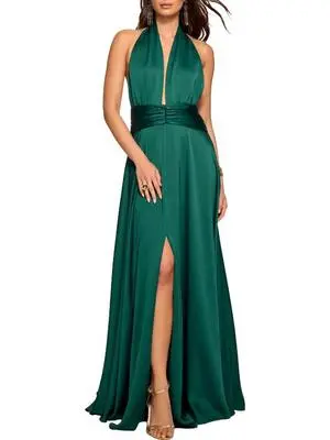 Ramy Brook Jasmine Halter Gown - Deep Emerald