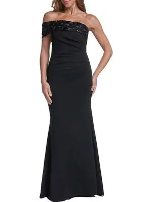 Eliza J Off The Shoulder Gown - Black