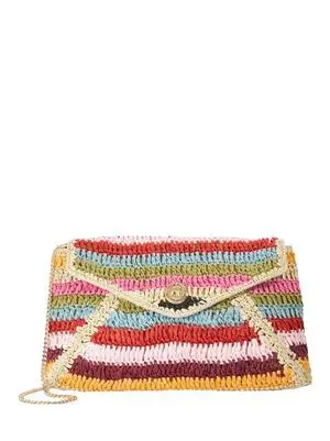 Dune London Essentials Stripe Straw Clutch - Multi-synthetic