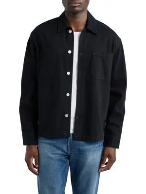 FRAME Cotton Blend Denim Shirt Jacket - Sharp