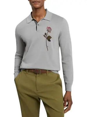 Ted Baker London Maeliss Long Sleeve Polo - Grey