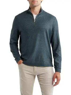 JOHNNIE-O Mikey Printed Check Quarter Zip Pullover