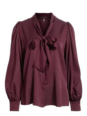 Kobi Halperin Selena Silk Pussy Bow Blouse - Berry