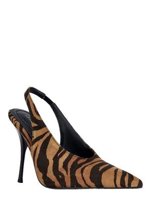 AZALEA WANG Doreen Slingback Pointed Toe Pump - Brown Multi
