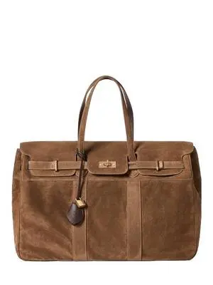 Brunello Cucinelli Explorer Travel Bag In Suede - Caramel