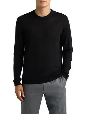 JACK VICTOR Jack Victor Wool & Silk Crewneck Sweater Black