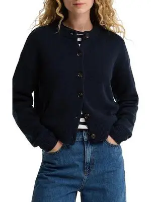 Barbour Woodhouse Cashmere Blend Cardigan - Navy