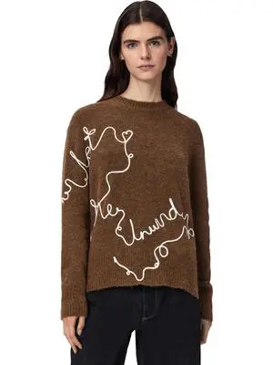 ALLSAINTS Unwind Relaxed Alpaca Blend Sweater - Brown