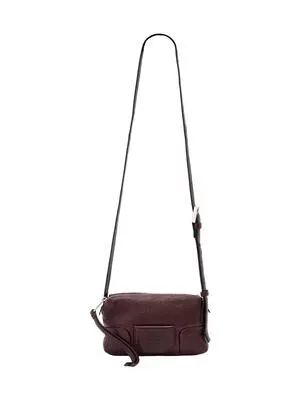 ALLSAINTS Ares Leather Crossbody Bag Red/slvr