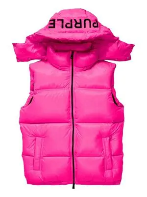PURPLE BRAND Nylon Puffer Vest - Pink