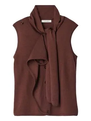 LEMAIRE Asymmetrical Vest 'acajou - Brown