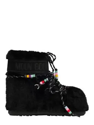 Moon Boot Icon Faux-fur Low Boot - Black