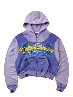 VALE FOREVER Paradise Zip Up Hoodie - Blue