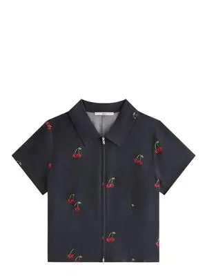 Kith Cherry Print Zip Shirt - Black