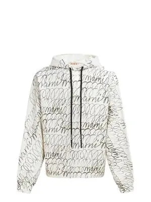Marni Printed Cotton Hoodie - White