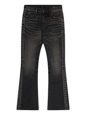 PURPLE BRAND Studded Vintage Flare Jeans - Black