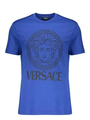 Versace Versace Iconic Cotton Soft T-Shirt Blue