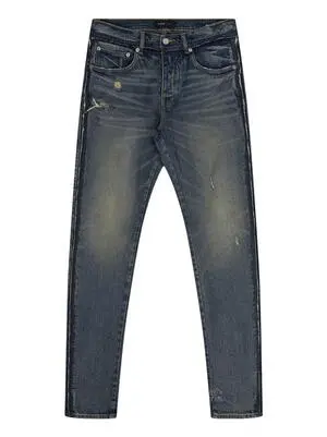 PURPLE BRAND Skinny Shadow Seam Coated Jeans - Blue