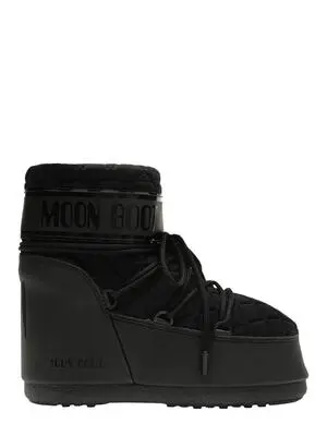 Moon Boot Quilted Low Top Boots - Black