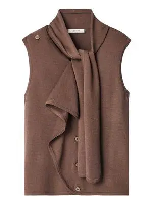 LEMAIRE Asymmetrical Vest 'shitake - Brown