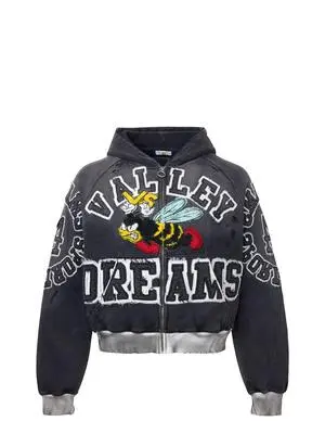VALE FOREVER Anthem Zip Up Hoodie - Black