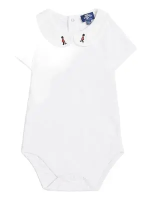 Trotters Embroidered Milo Bodysuit - White