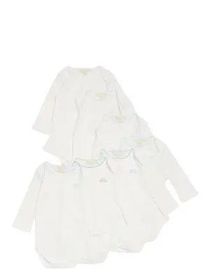 MARIE-CHANTAL Pack Of 7 Pima Cotton Bodysuits - Blue