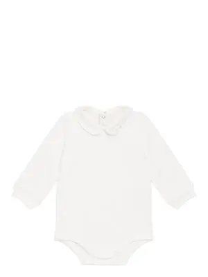 IL GUFO Cotton Bodysuit With Peter Pan Collar - Ivory