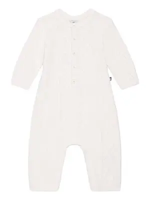 Petit Bateau Cable-knit Playsuit - White